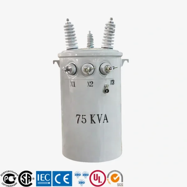 75 kVA Single-Phase Electric Pole Transformer for Utility Distribution ...